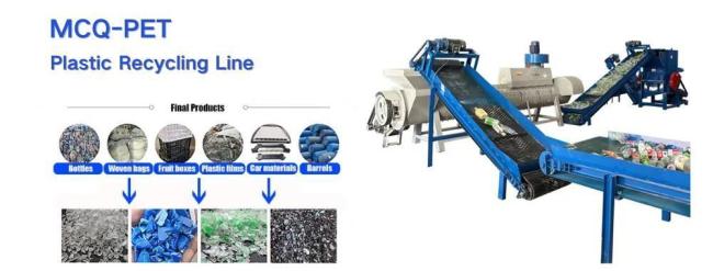 Full Automatic Pet Crushing Cleaning Drying Machine Plastic Washing Line