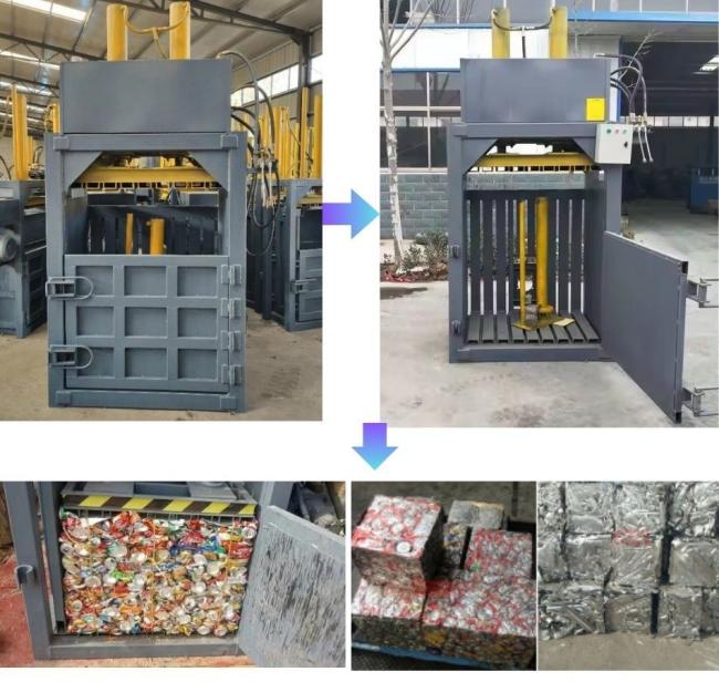 Scrap Baling Machine Vertical Hydraulic Small Baler Easy to Operate Waste Cans