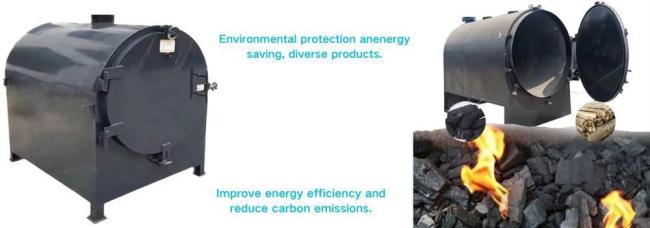 High Efficient Airflow Fruit Shell Horizontal Carbonization Furnace for Making Charcoal