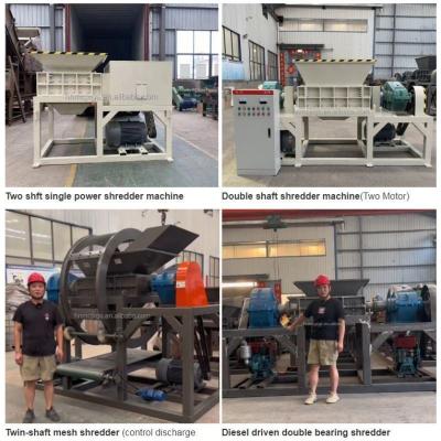 China Waste Wood Pallet Cardboard Shredding Machine for Recycling 10-200mm Blocks Output for sale