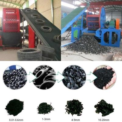 China 42CrMo Material Automatic Tire Recycling Rubber Granule Tire Shredder Machine Crusher for sale