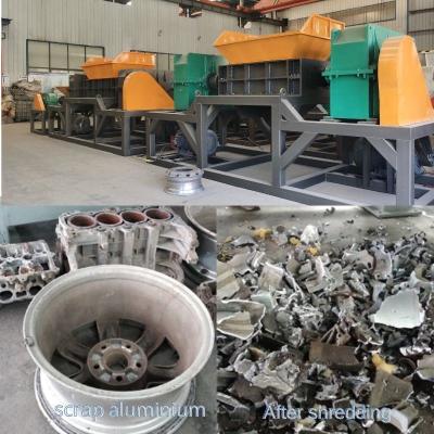 China Dubbele schacht staal schroot aluminium legering band hub metaal shredder met automatische automatisering Te koop