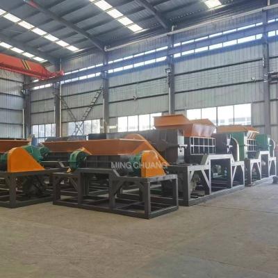 China Dubbele schacht staal schroot aluminium legering band hub metaal shredder met automatische automatisering Te koop