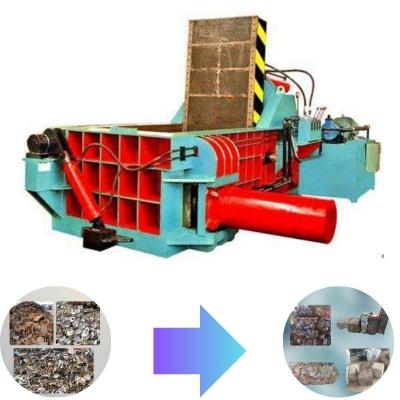 China Hoge snelheid horizontale hydraulische schrootmetalen baler 28-35 kg valuta US baling machine Te koop