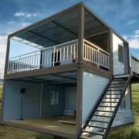 Quality Welding And Splicing Integrated Style Expandable Container House Red Steel Door for sale