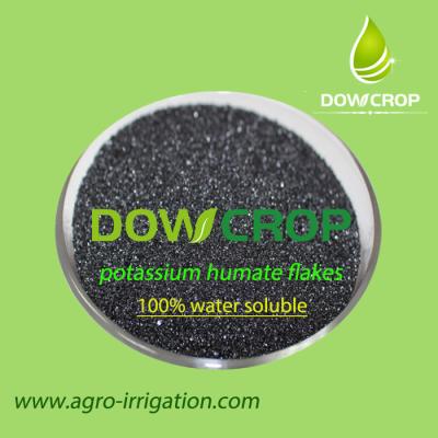 DOWCROP HOT SALE HIGH QUALITY POTASSIUM HUMATE FLAKES Black Flakes 100% WATER SOLUBLE FERTILIZER ORGANIC FERTILIZER