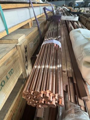 China Pure 99.95% C1020 0F-Cu Copper Round Bar Brush Finish For Ship Parts Hard State for sale