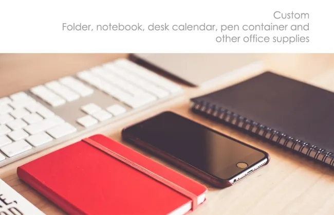 PU Leather Folder Calculator Portfolio 4 Hole Ring Binder with Card Slots, Pen Loops and Magnet Flap Close