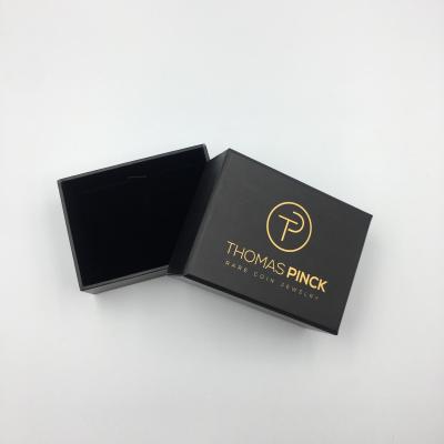 Cina Imballaggio di lusso di Ring Rigid Small Paper Cosmetic di 2mm del cartone dei gioielli di regalo di PMS nero del contenitore in vendita