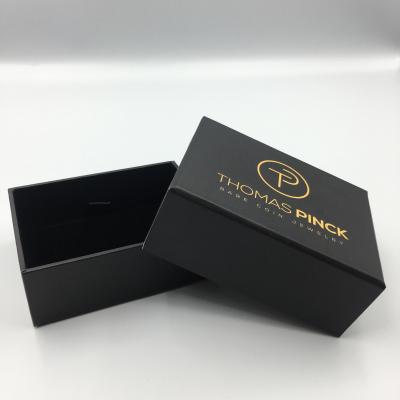 Cina Imballaggio di lusso di Ring Rigid Small Paper Cosmetic di 2mm del cartone dei gioielli di regalo di PMS nero del contenitore in vendita