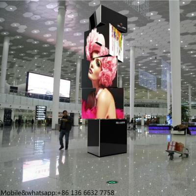 China indoor airport led display board advertising rotate led video screen for sale