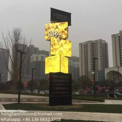 China creative new design airport station 360 degree spinning rotate led screen for sale