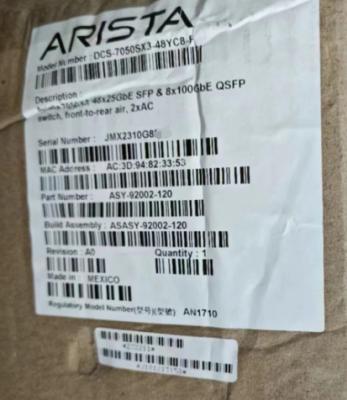 Cina Arista DCS-7050SX3-48YC8 Switch per data center con tutte le porte ottiche 7050X3 Serie 10/100G in vendita