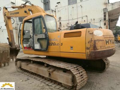 China 22 Ton Used Hyundai Excavator R220LC-5 , 2nd Hand Diggers With 1M3 Bucket for sale