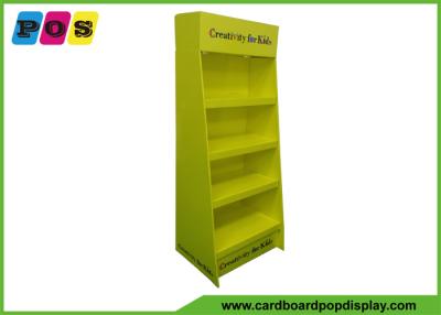 Cina Scaffale di esposizione ondulato del pavimento del cartone degli scaffali gialli di stampa quattro per i giochi FL212 dei bambini in vendita