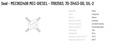 China 100% getest MEC902406 MEC-DIESEL zegel 11192593 70-31453-00 SIL-2 0,11 kg MEC902406 Te koop