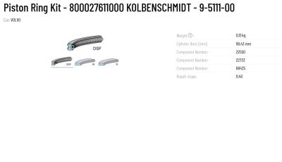 Cina Kit originale di anelli a pistoni KS di KOLBENSCHMIDT numero di parte 800027611000 9-5111-00 per officine di riparazione di macchine in vendita