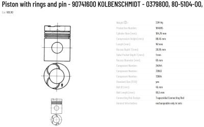 China 100% getestet Original KS Kolben mit Ringen und Nadel 90741600 KOLBENSCHMIDT 0379800 80-5104-00 87-501400-00 Garantiert zu verkaufen
