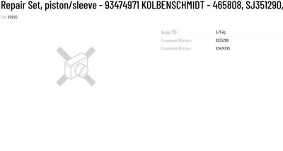 Cina DEUTZ VOLVO Set di riparazione 93474971 KOLBENSCHMIDT Piston/sleeve 465808 SJ351290 420534 in vendita