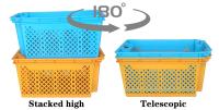 China Stack And Nest Plastic Crate Plastic Moving Box Mesh Storage Transport Logistics for sale