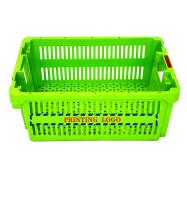 China Agricultural Plastic Crate for Vegetable and Fruit Stackable Container Box NO Foldable for sale