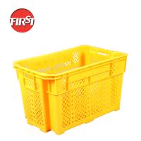 China 550*335*325mm Internal Size Custom Logo Colorful Vented Stackable Plastic Crates for sale