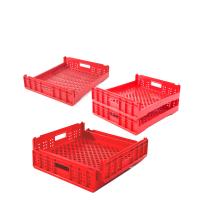 China Stackable Plastic Bread Tray Turnover Crate with Silk Printing Logo and Foldable Design for sale