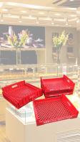 China Stackable Plastic Bread Tray Turnover Crate with Silk Printing Logo and Foldable Design for sale