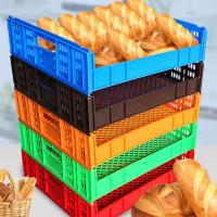 China Stackable Plastic Bread Tray Turnover Crate with Silk Printing Logo and Foldable Design for sale
