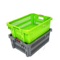 China Sturdy Plastic Crates PP Vented Stackable Harvest Basket Turnover for Tomato Packaging for sale