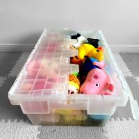 China Durable Stackable Plastic Nesting Crate with Attached Lid External Size 600*400*265mm for sale