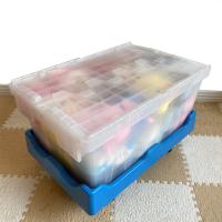 China Durable Stackable Plastic Nesting Crate with Attached Lid External Size 600*400*265mm for sale