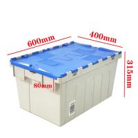 China Silk Printing Logo Plastic Storage Totes Stackable Design for Easy Moving and Storage for sale