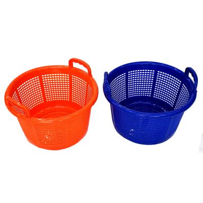 China Small Stackable Plastic Fruit Baskets With Handles Main Orange for sale