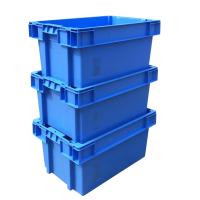 China 45L PP Nesting Stackable Plastic Fish Crate Heavy Duty Plastic Crates for sale