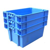 China 45L PP Nesting Stackable Plastic Fish Crate Heavy Duty Plastic Crates for sale