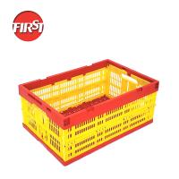 China 600x400x255mm Fold Collapsible Plastic Storage Crate Stacking Logistics Packaging for sale