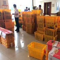 China Large Plastic Transport Boxes Moving Vegetable Basket Egg Crate Plastic NO Foldable for sale