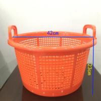 China Plastic Shrimp Basket Heavy-Duty PP Seafood Handling Solution Stackable Storage Plastic Container for sale