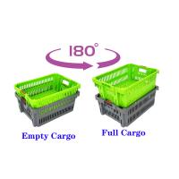 China Mesh Nestable Crate  Plastic Turnover Boxes Stackable Storage Fruits Crate for sale