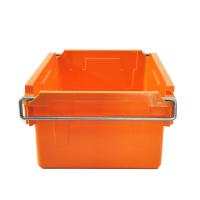 China Stackable Nestable Plastic Crate With Metal Handle Logistics Turnover Crate Reusable Logistics Container for sale
