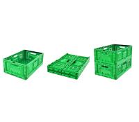 China Farm Vented Stackable Plastic Crates for Foldable Vegetable Basket Size 600*400*52mm for sale