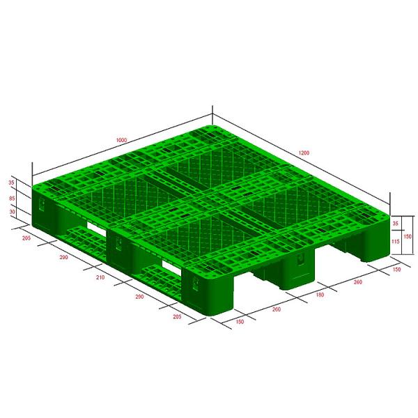 Quality Heavy Duty industrial stackable plastic pallets Loading Capacity of 4T and 1T for sale