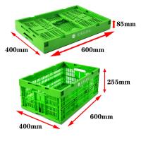 China Durable Plastic Crate with Stackable and Foldable Design External Size 600*400*255mm for sale