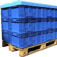 China Stackable Plastic Turnover Crates Tote Box 600x400x147mm for sale