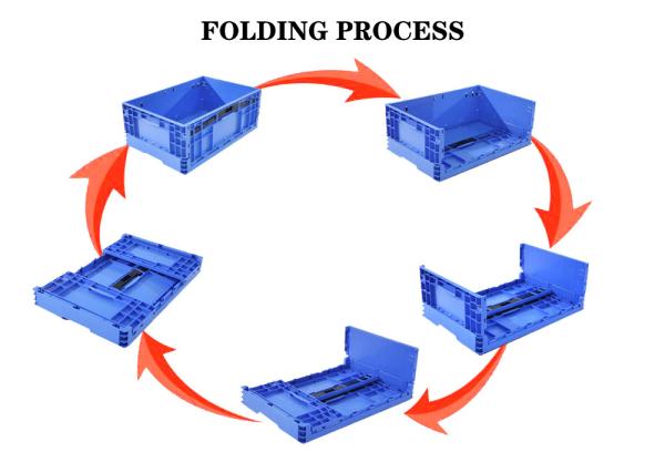 Quality Solid Foldable Collapsible Heavy Duty Plastic Storage Crates 565x365x215mm for sale