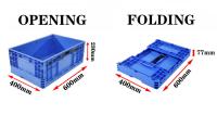 China Solid Foldable Collapsible Heavy Duty Plastic Storage Crates 565x365x215mm for sale