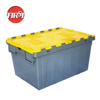 China FIRST 600*400*315mm Plastic Attached Lid Container Multifunction Moving Stack and Nest for sale