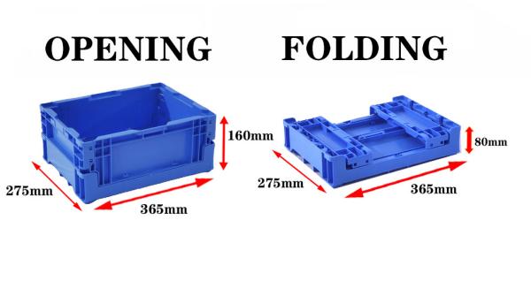 Quality Blue Small Foldable Storage Crate Ultimate Space Saving 365x275x160mm 10L for sale