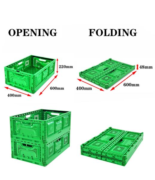 Quality Foldable Plastic Crates for Fruits and Vegetables Storage 40L PP Plastic Any for sale